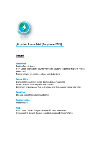 APSTA Review Of Conflicts And Instability June 2021 - APSTA - African ...