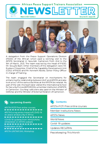 APSTA - African Peace Support Trainers Association | March 2021 Edition